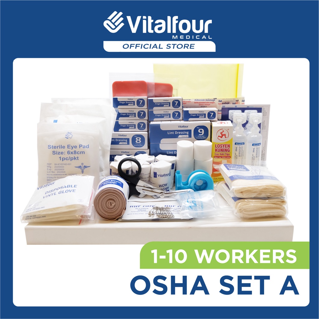 DOSH Workplace First Aid Kit (REFILL SET)(Type: A,B,C) VitalFour Peti ...