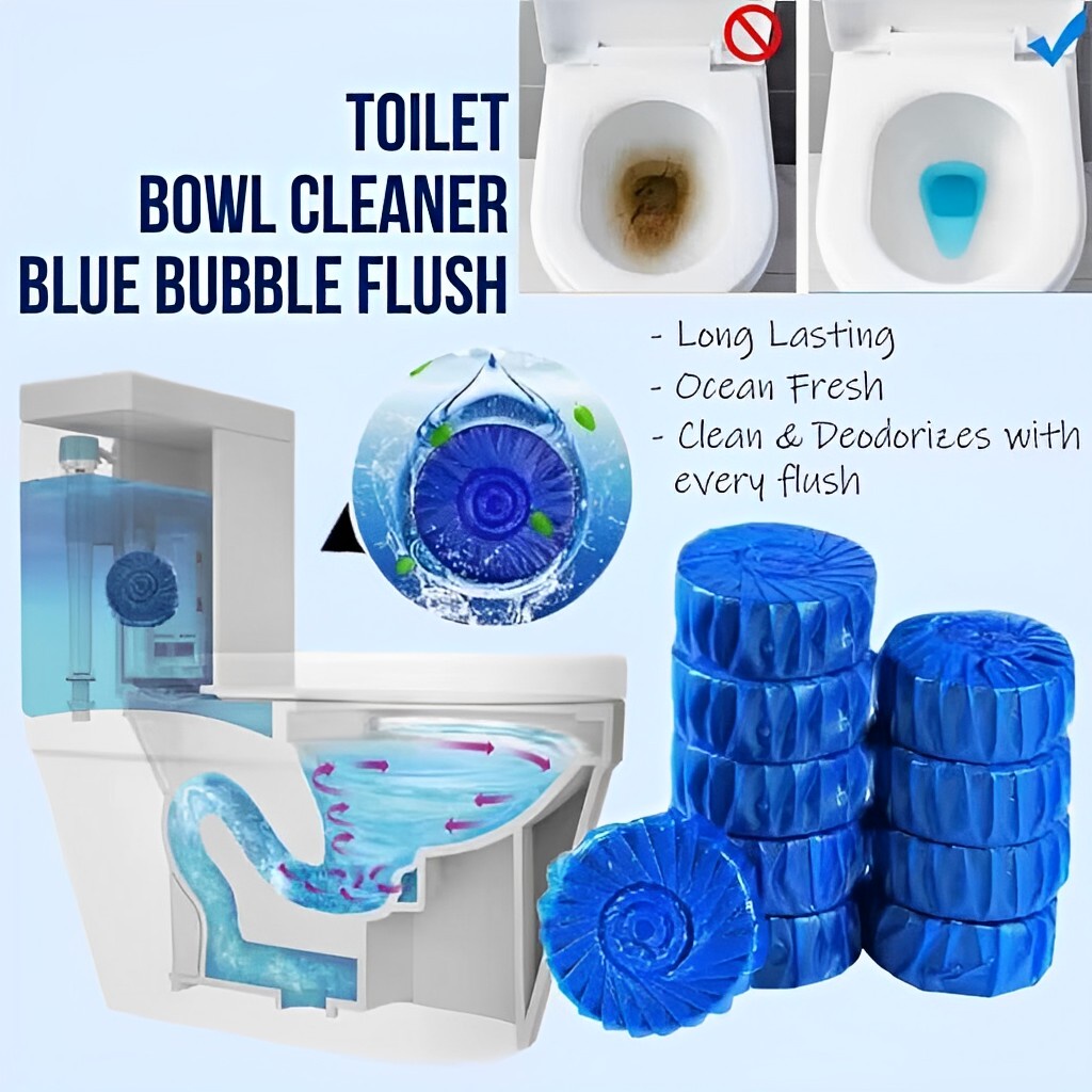 Automatic Toilet Bowl Blue Cleaner Tablets / Bathroom Toilet Tank ...