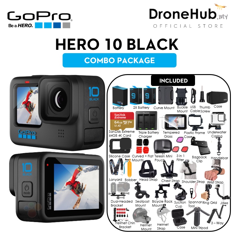 GoPro Hero 10 Black [ Basic / Adventure / Diving / Motorcycle Package ...