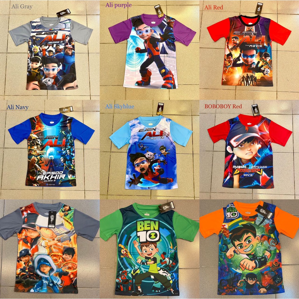 ((Ready Stock)) Shirt Kids Boboi Biy& Ejen Ali | Shopee Malaysia