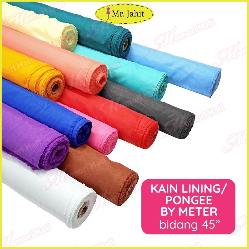 1m Kain Lining Pongee bidang 45" / 45 warna | Shopee Malaysia