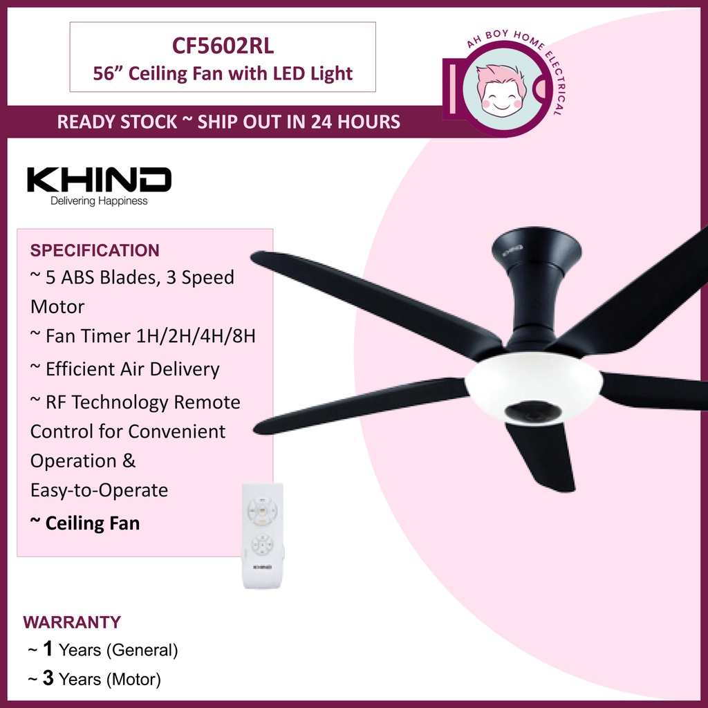 Khind Ceiling Fan with LED Light 56" - CF5602RL | Shopee Malaysia