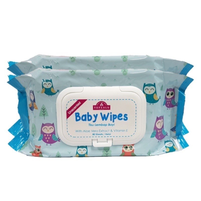 TOPVALU Baby Wipes Unscented 80s x 2 Tisu Lembap Bayi Aeon Infant ...