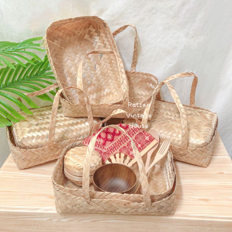 (Rattanvintage) 🔥 Bamboo Besek | Bamboo Gift Box | Besek Hamper Box ...