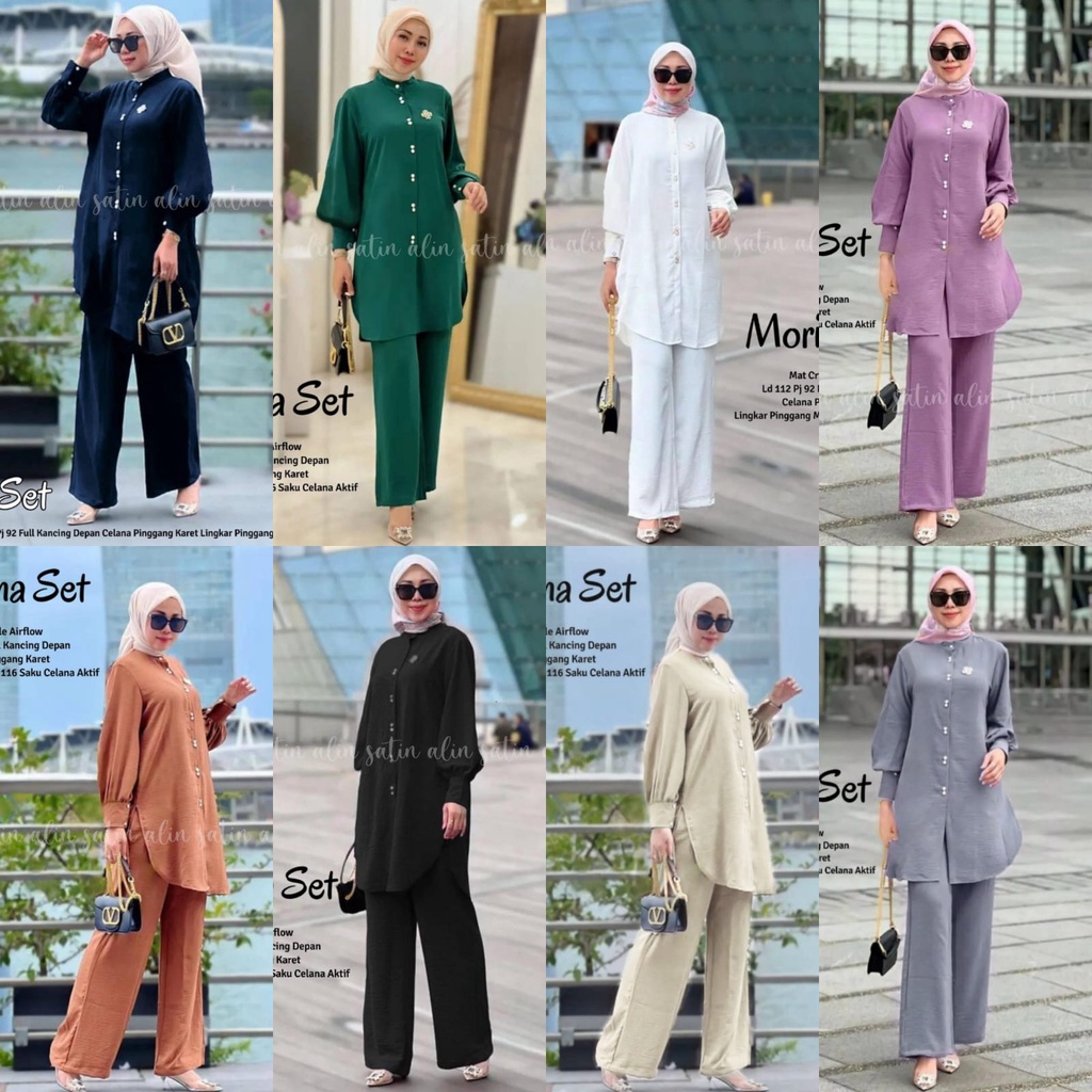 Morina ONE SET MUSLIMAH CRINKLE AIRFLOW LD112 JUMBO | Shopee Malaysia