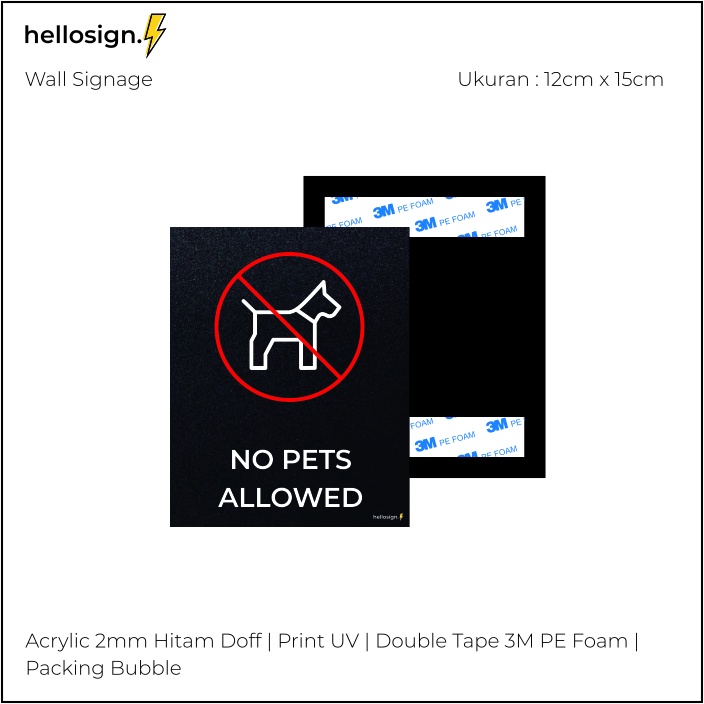 Acrylic Sign NO PETS ALLOWED ( Forbidden to Bring PETS) | Print Acrylic ...