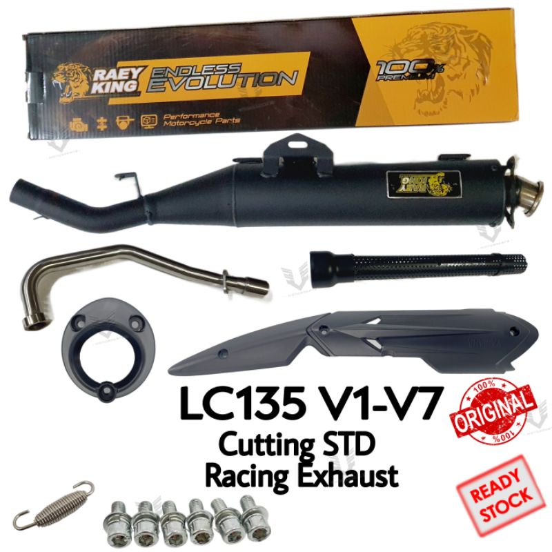 LC135 V1-V7/Y15ZR RAEY KING CUTTING STANDARD RACING EXHAUST PIPE RACING EKZOS PIPE 28MM/32MM V1 ...