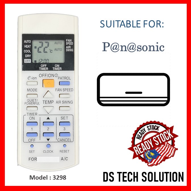 [M'SIA STOCK] AIR COND AIR CONDITIONER REMOTE CONTROL REPLACEMENT FOR P ...