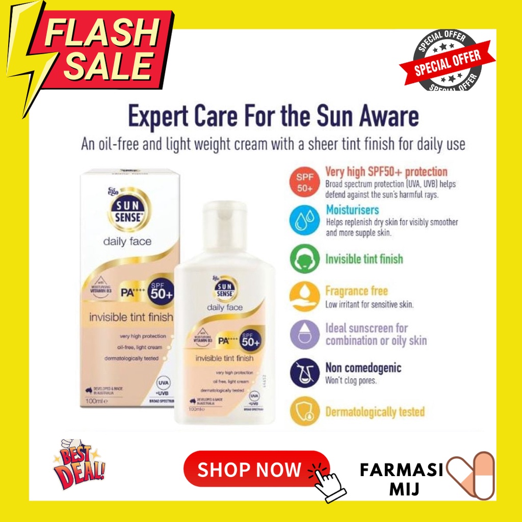 Ego Sunsense Daly Face Invisible Tint Finish Spf 50+ (EXP 07/2025 ...