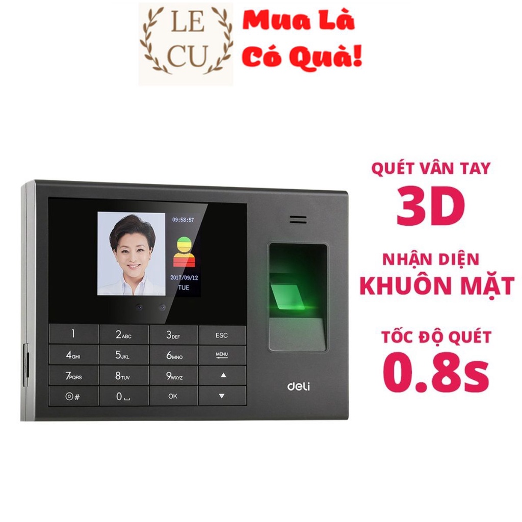 Deli Fingerprint Scanning and Face Recognition Time Attendance Machine ...