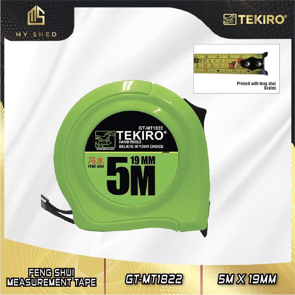TEKIRO GT-MT1822 Feng Shui Measurement Tape With Feng Shui Scale Tape ...