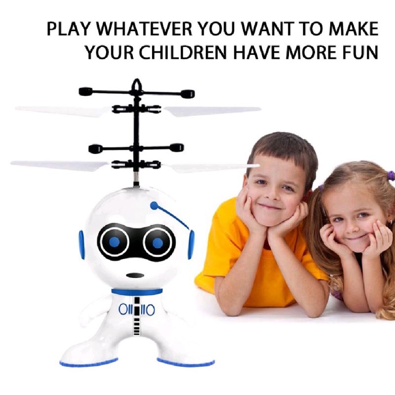 Rechargeable Flying Robot infrared Fun Play kids Robot helicopter toys ...