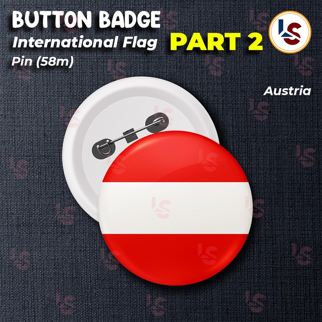 (Pin) International Country Flag (Part 2) Button Badge Bendera Negara ...