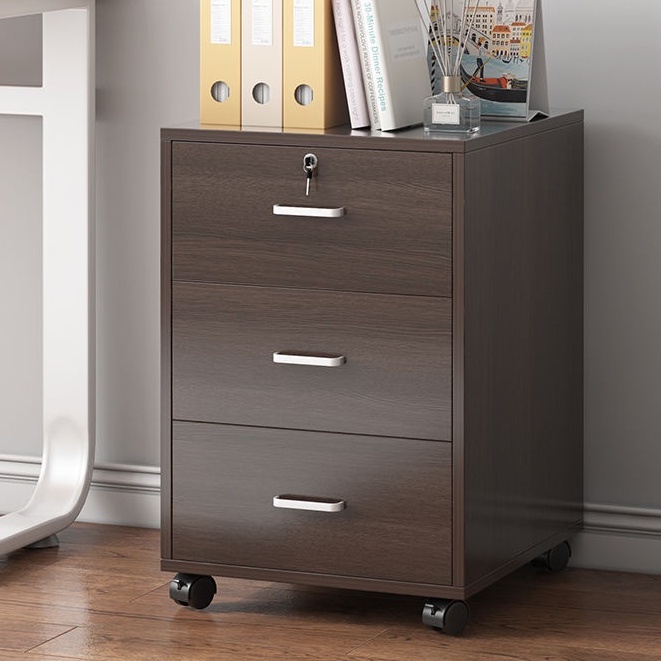Goroly 3 Layer Wooden Office Cabinet side cabinet with locker and ...