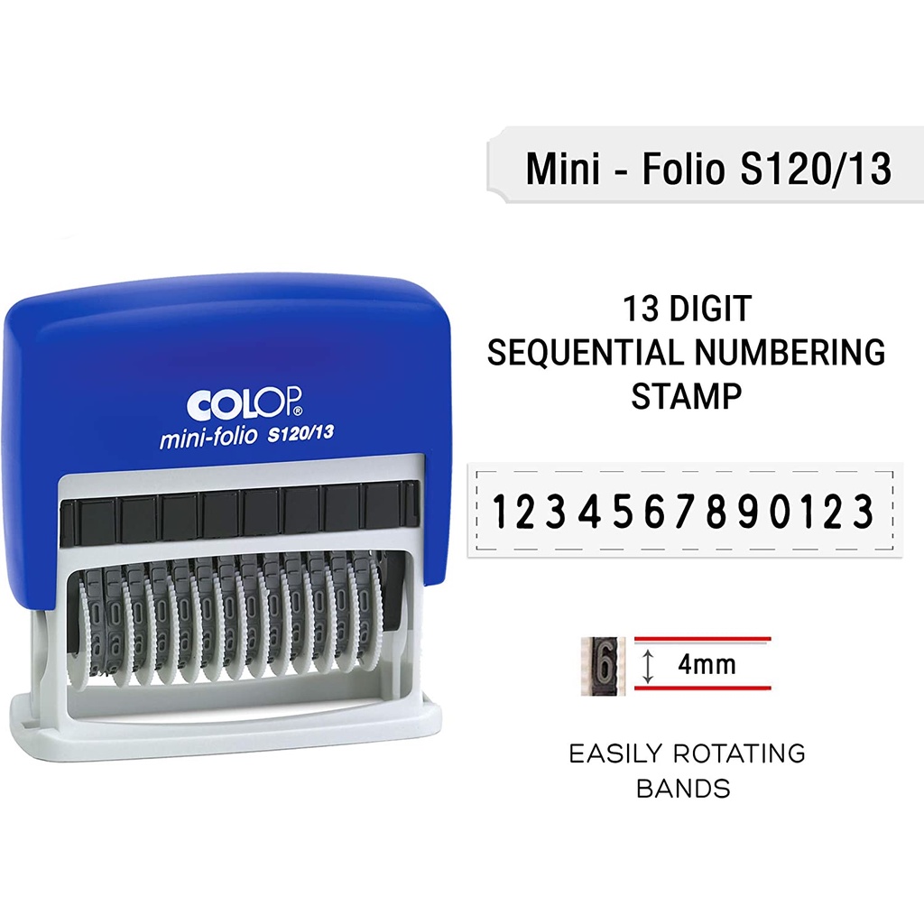 COLOP Mini-Folio S120/13 S120 Self-Inking Numbering Stamp / Cop Penomboran Nombor Tinta Sendiri ...