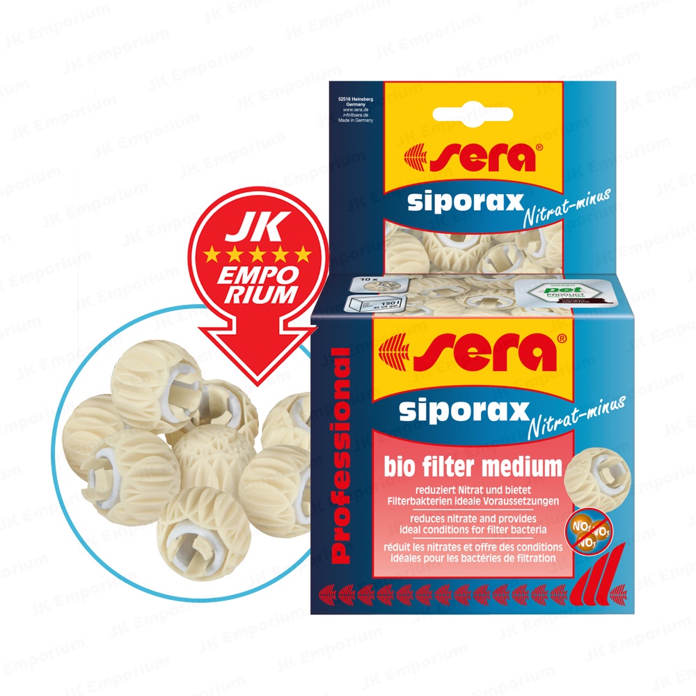 145g 500ml Sera Siporax Nitrat-Minus Professional Bio Filter Medium ...