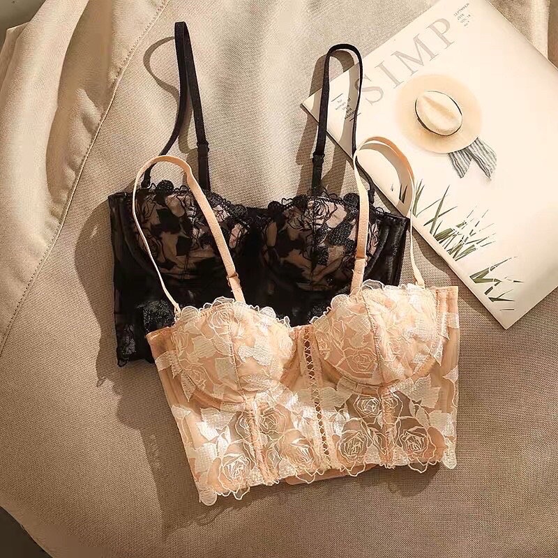 Floral Bustier Set (push up & has wire) | Shopee Malaysia