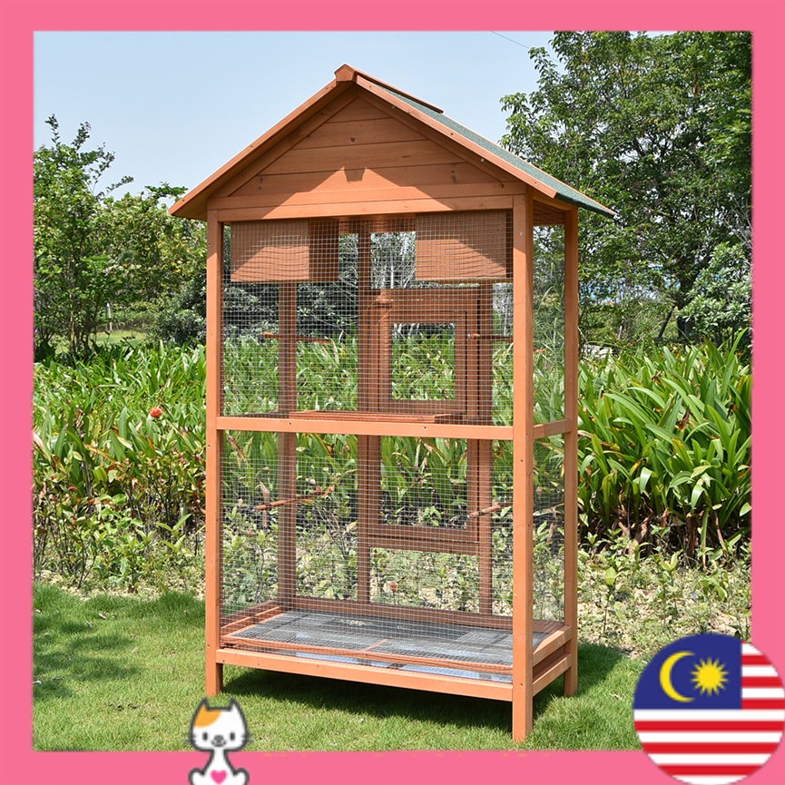 Outdoor solid wood bird cage ornamental bird nest bird parrot pearl ...