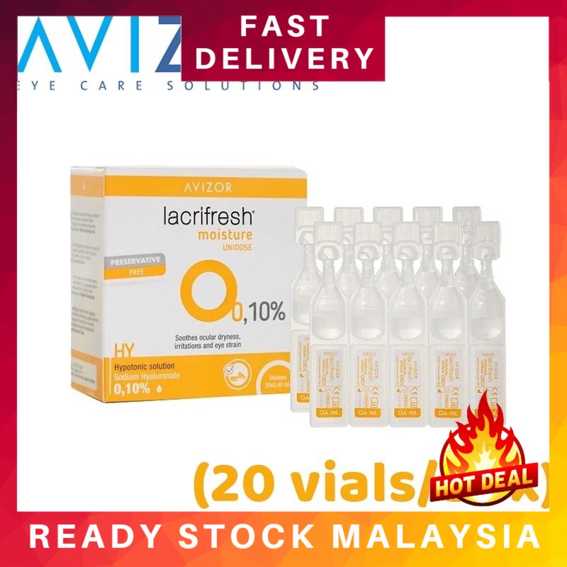 Avizor Lacrifresh Moisture 0.10% Unidose Eye Drop Sodium Hyaluronate ...