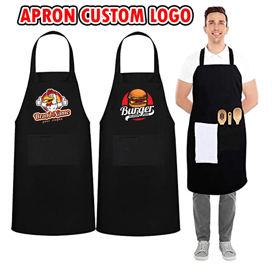 APRON CUSTOM LOGO & NAME SHOP | Shopee Malaysia