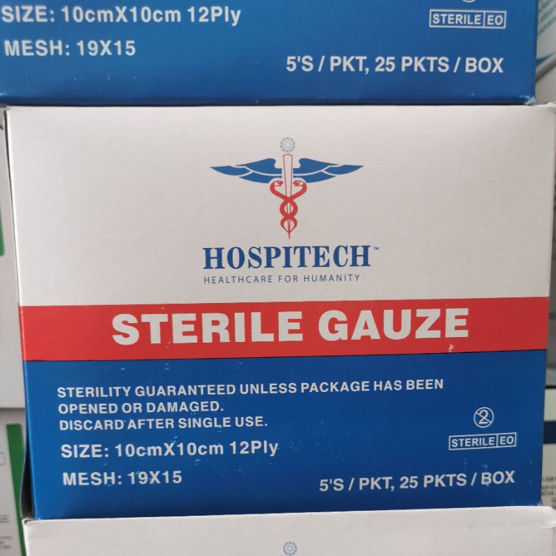 HOSPITECH STERILE GAUZE 5CM 7.5CM 10CM - 1 BOX | Shopee Malaysia