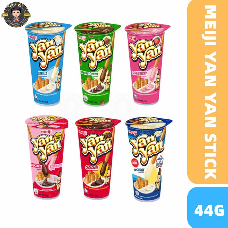 Meiji Yan Yan Stick 44g [Chocolate/Strawberry/Vanilla/Hazelnut/Double Cream/Yogurt] | Shopee ...