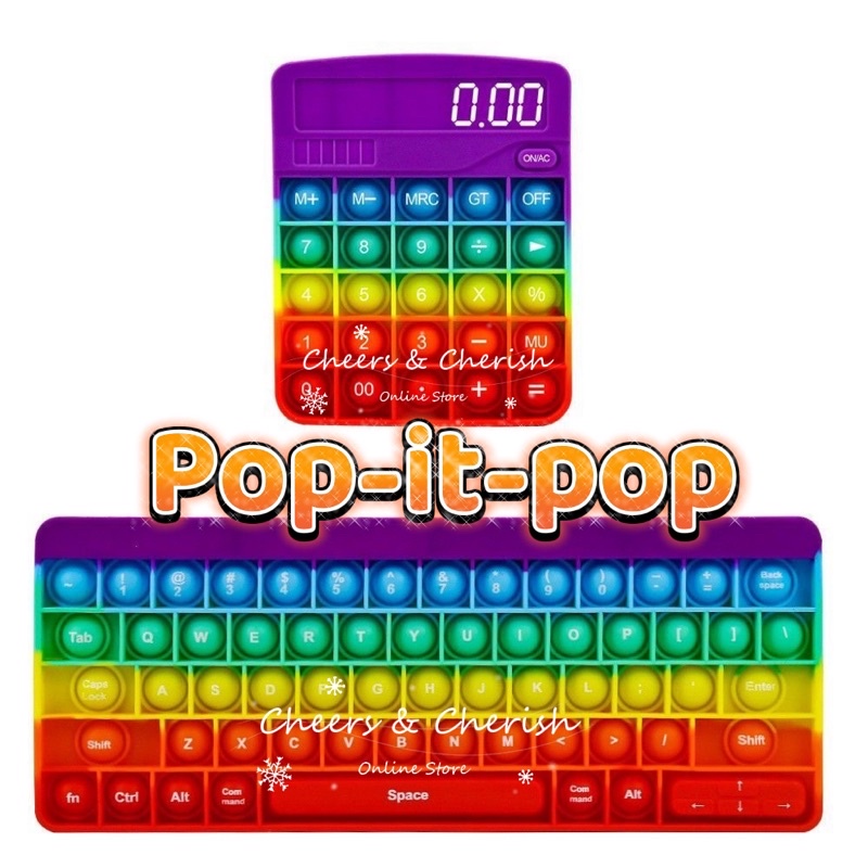 🇲🇾 Pop It pop push Calculator Keyboard Bracelet Anti Stress Toy Boy ...