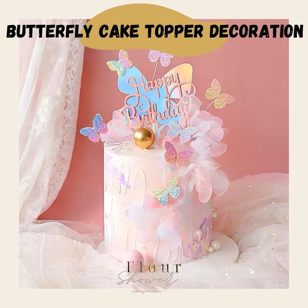 Butterfly Cake Topper Decoration | Kek Hiasan Rama-Rama | Lace Collar ...