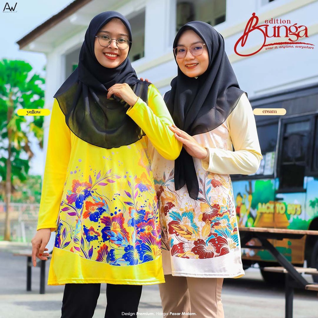 [2 HELAI RM80, 3 HELAI RM103] NORMAL SIZE T-SHIRT MUSLIMAH BUNGA ...