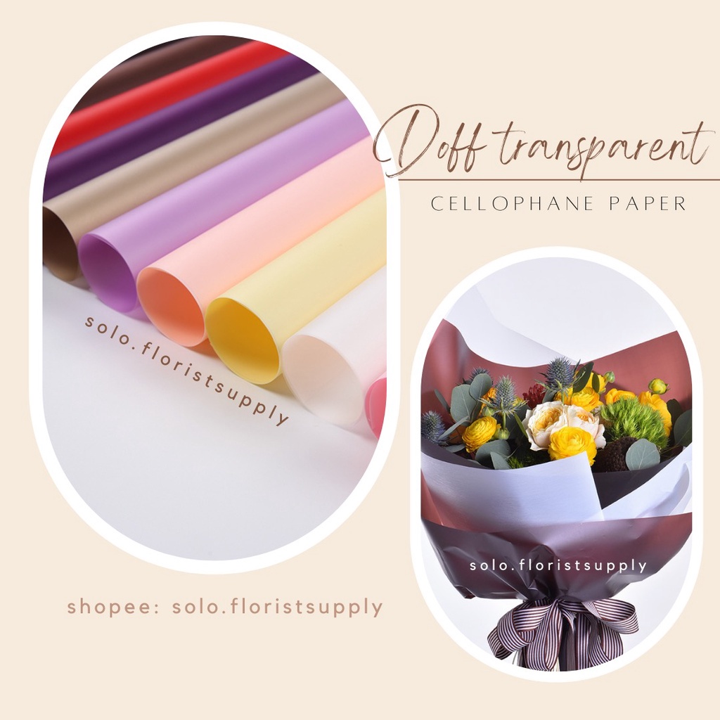 Ready DOFF TRANSPARENT CELLOPHANE FLOWER WRAPPING Paper MATE DOP DOF ...