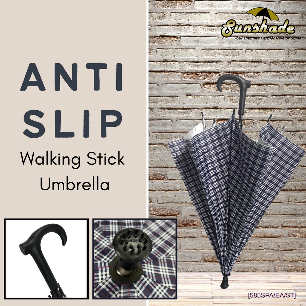 Sunshade 24" UV Protection Auto Open Walking Stick umbrella with Anti ...