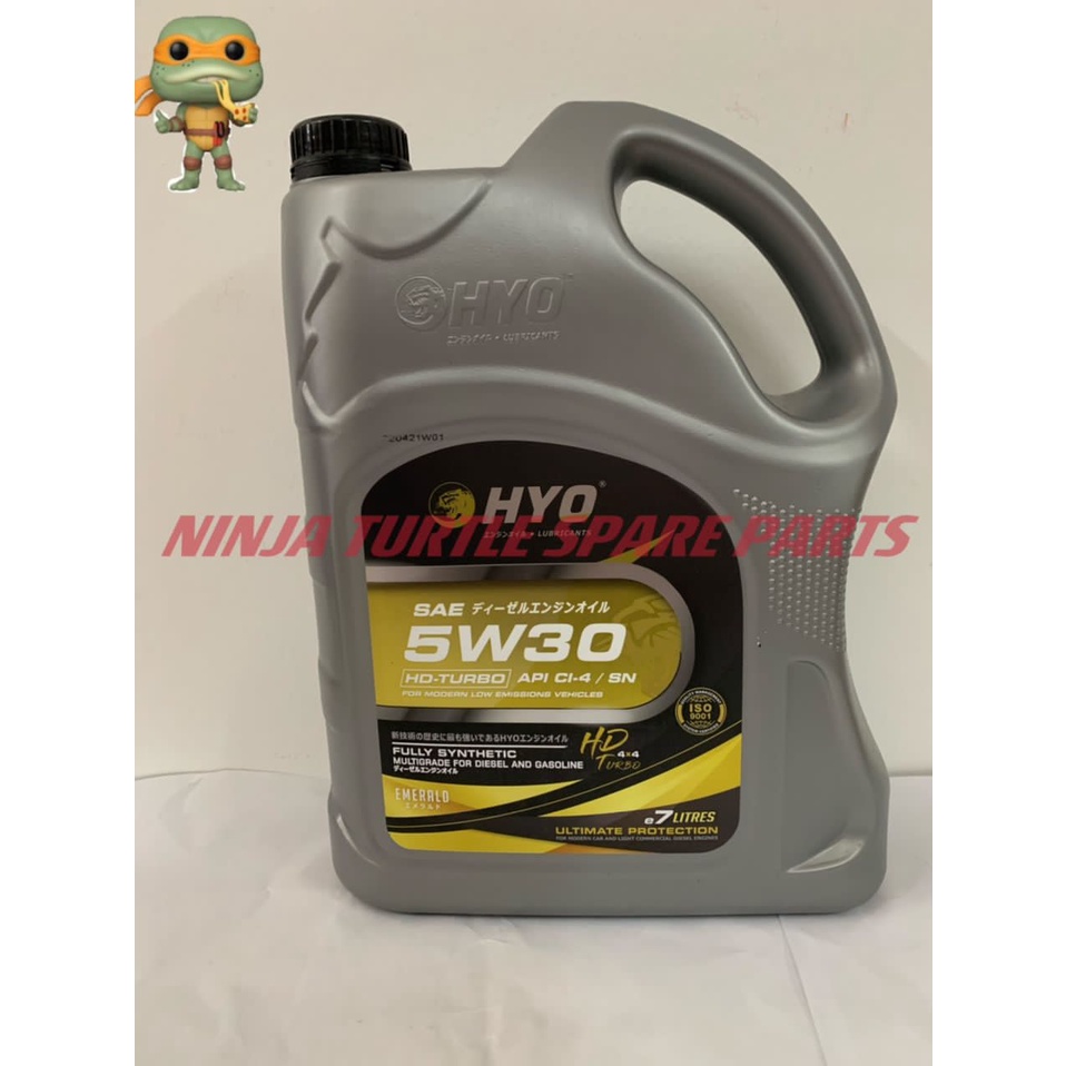 HYO 5W30 SAE (FULLY SYNTHETIC) 5W30 API CL-4 HD-TURBO Engine Oil 7LITER ...