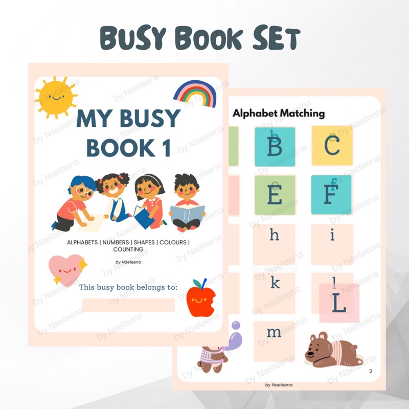 My Busy Book Set | Alphabets, Numbers, Colours & Shapes | Shopee Malaysia