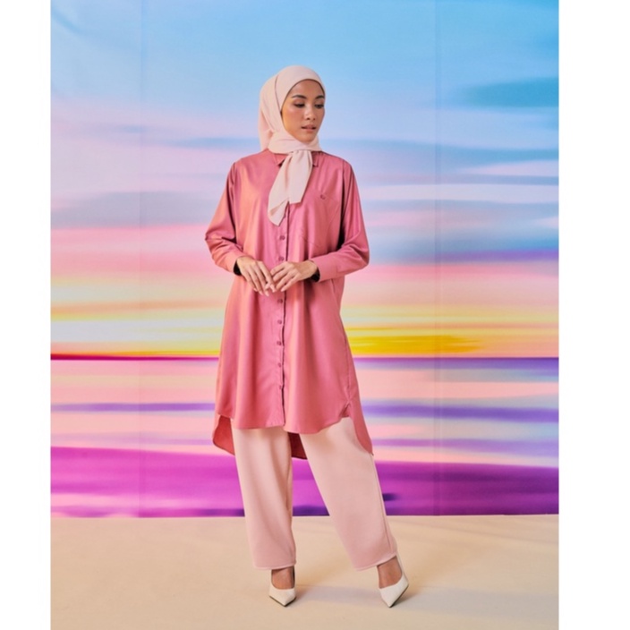 Blouse Muslimah Japanese Cotton Long Top Women Casual Blouse Labuh ...