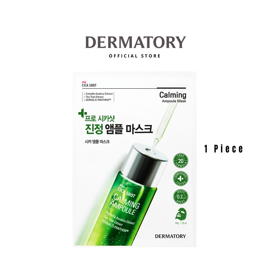 Dermatory Official Pro Cica Shot Calming Ampoule Mask (1 Pc) | Shopee ...