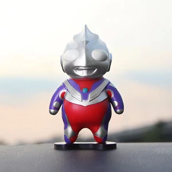 10cm Q version mini fat Ultraman Tiga figure Car Ornament model toy ...