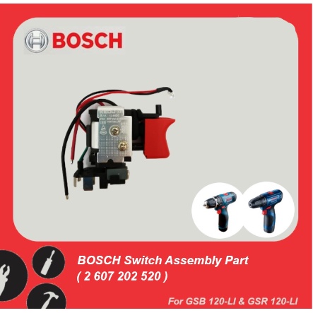 Bosch Switch Assembly ( 2 607 202 520 ) for GSB 120-LI & GSR 120-LI Gen ...