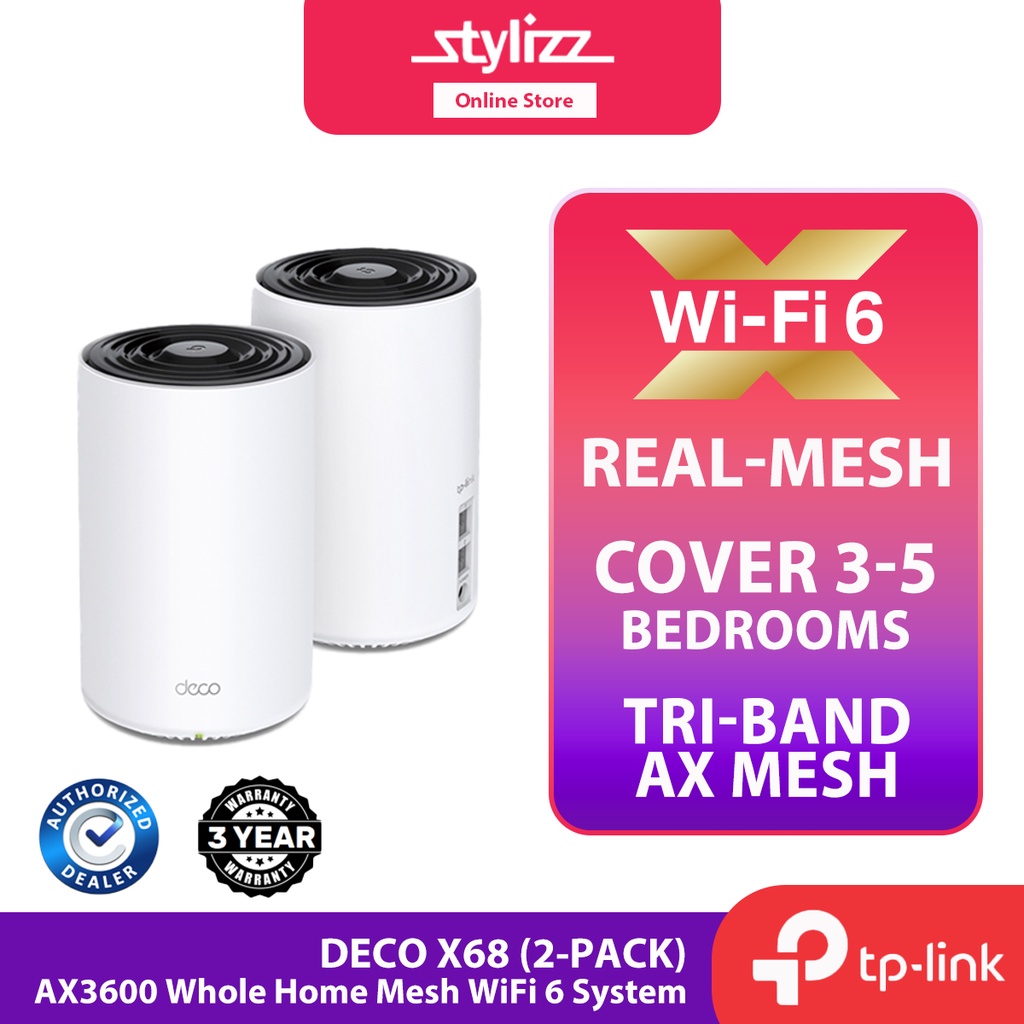 Tp-Link Deco X68 (1 Pack / 2 Pack / 3Pack) AX3600 Whole Home Mesh WiFi ...