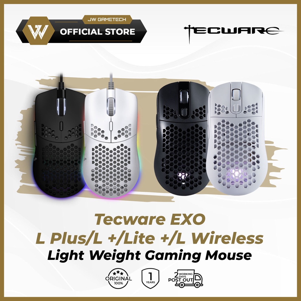 Tecware Exo L Plus Exo L Exo Lite Exo Wireless Rgb Light Weight Gaming Mouse Black