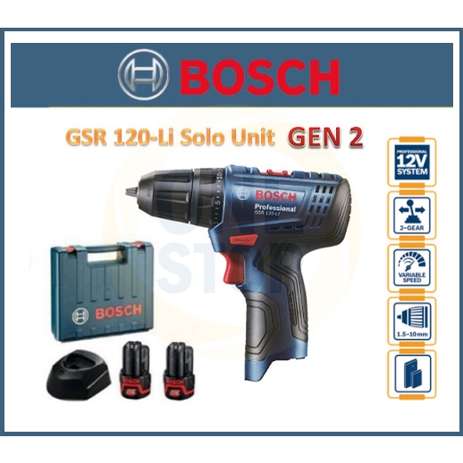BOSCH GSR 120 LI Gen 2 CORDLESS DRILL GSR120LI / GSR 120-LI / Mesin ...