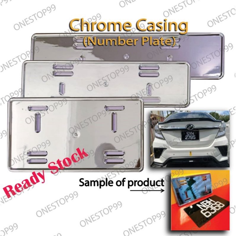 🔥Ready stock 🔥Gred AAA🔥 Universal Chrome Number Plate Frame (1pc ...