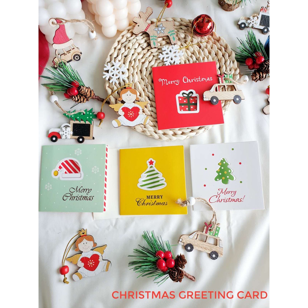 Christmas Greeting Card 1pc Tri-fold Christmas Wish Card Kad Ucapan ...
