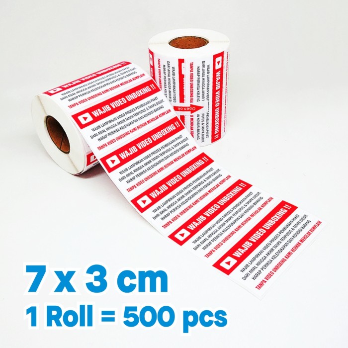 Unboxing Video Required Label Stickers 7 x 3 cm (1 roll contains ±500 ...