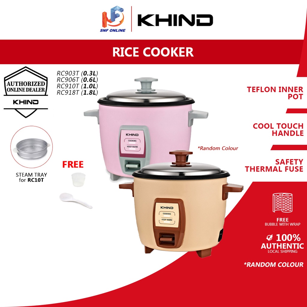 Khind Rice Cooker- Random Colour RC903T (0.3L) / RC906T (0.6L) / RC910T ...