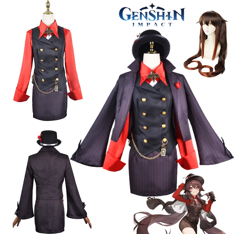 Genshin Impact Hutao Cosplay Costume Wig One Plus Collaboration ...