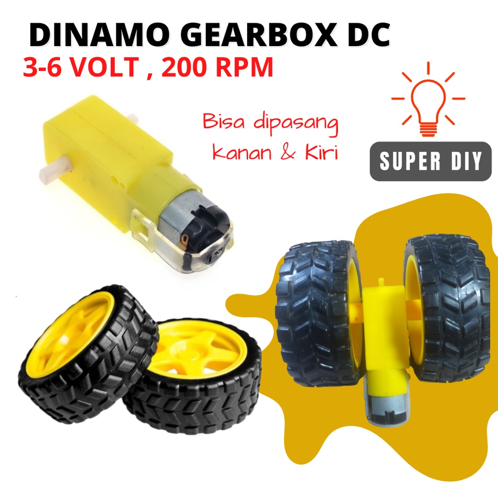 Dinamo motor DC gearbox DYNAMO DC Smart Car Gear Box Robot Car Car ...