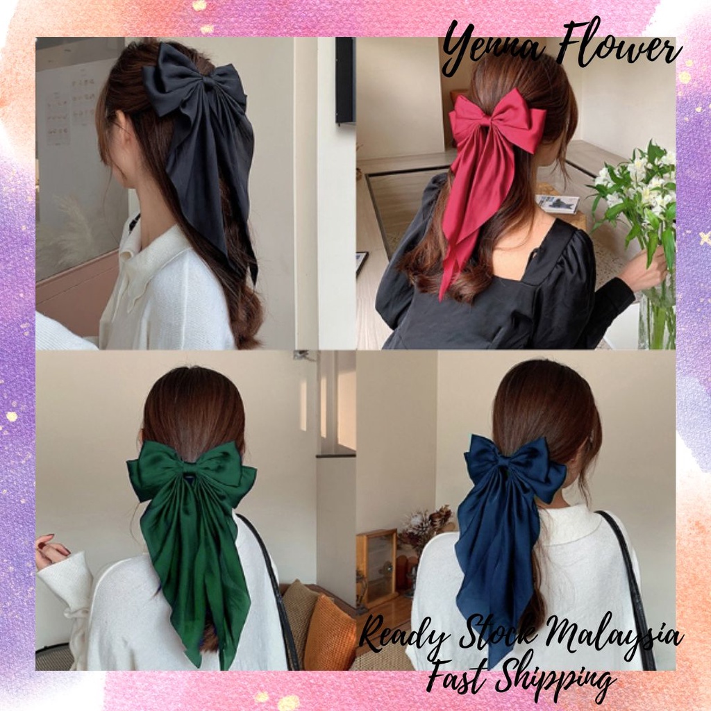 🎀Ready Stock🎀Korean Girl Temperament Hairpin Bow Big Ribbon Hairclip ...