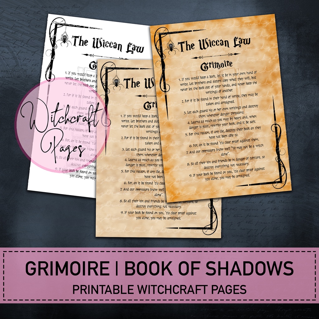 FuchsDich Printable The Wiccan Law Witchcraft Pages | PDF File | Book ...