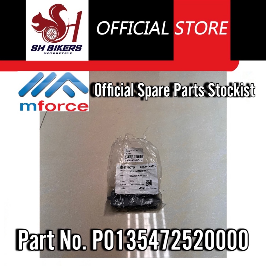 Wmoto ES250i/ XDV250i Brake Pad Kit, Front (Part No. P0135472520000 ...