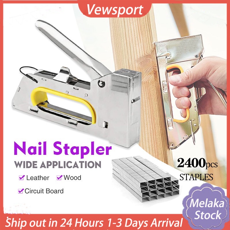 [24H] Heavy Duty Stapler Gun (2400pcs) Nail Tacker Gun Metal Gun ...